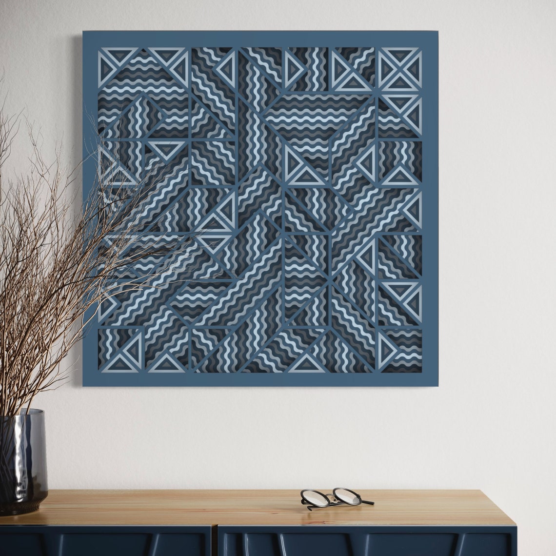 Multi-layer Wood Wall Art Colored Design 6 Layer, Home Decor, 3D Wall ...