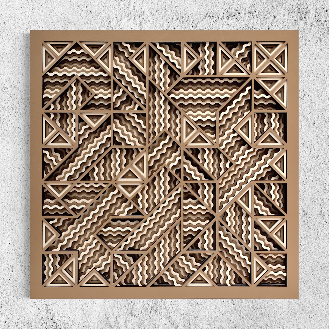 Multi-layer Wood Wall Art Colored Design 6 Layer, Home Decor, 3D Wall ...