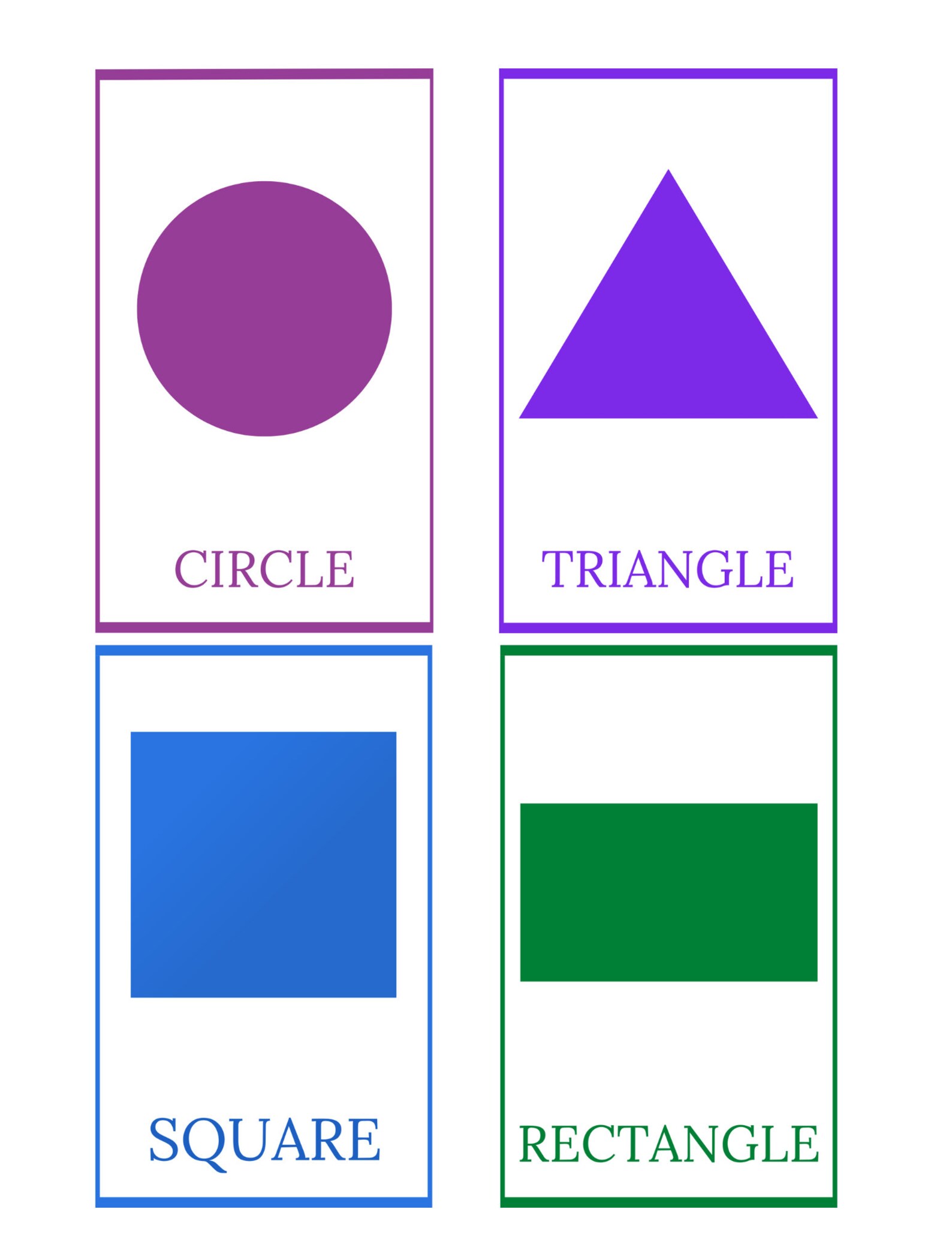 Set of 16 Shapes Flashcards | Printable | for Kids | Geometric Shapes ...