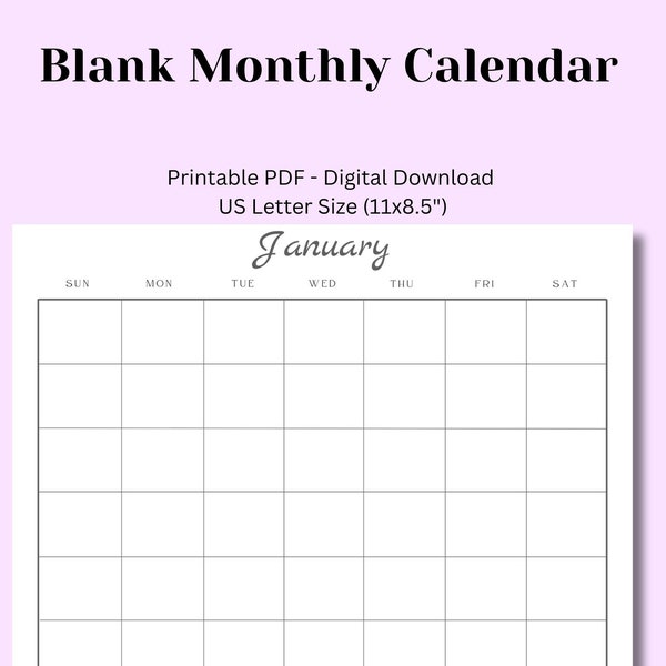 Calendars Horizontal Fillable Pdf - Etsy