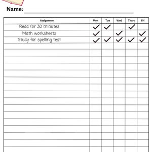 Homework Log for Teachers or Parents | Printable Worksheet | Printable ...