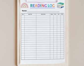 Kids Reading Log | Reading Log for School | Reading Assignments ...