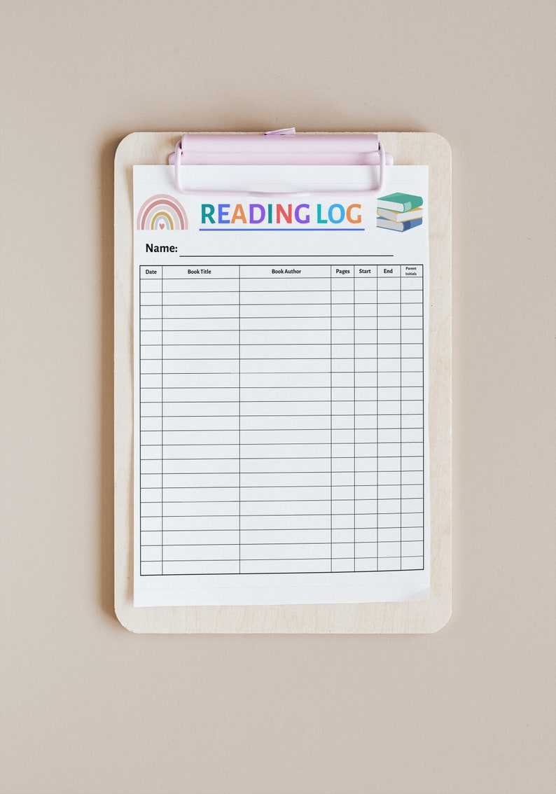 Kids Reading Log | Reading Log for School | Reading Assignments ...