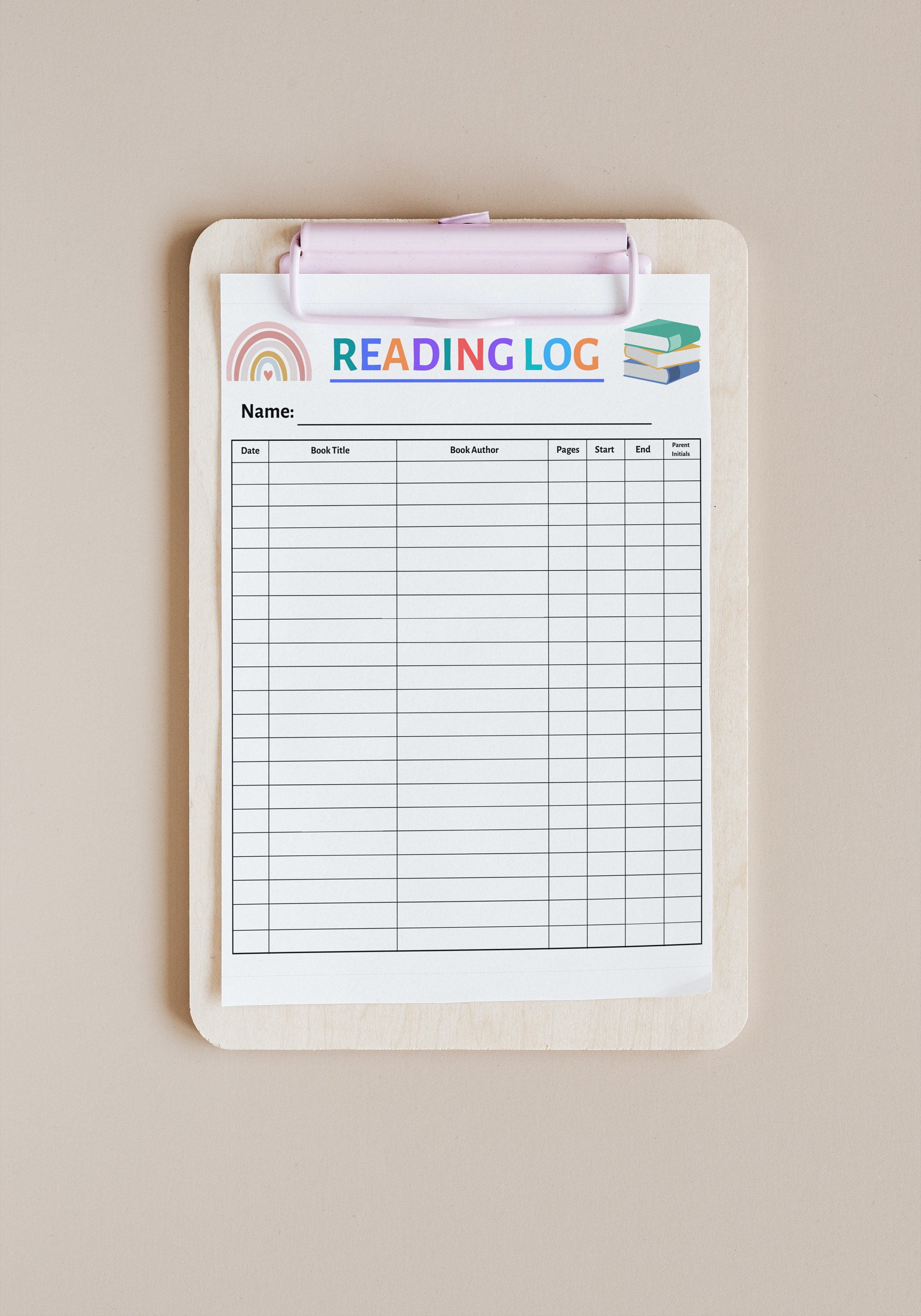 Kids Reading Log Reading Log for School Reading Assignments Printable ...