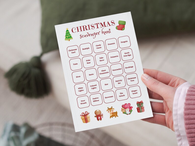 Christmas Scavenger Hunt Cards - Set of 10 Cards (5.5 X 8.5) - Etsy