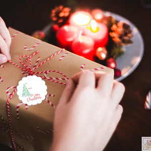 Christmas Gift Tags, Merry Christmas Tags Gift Labels, Christmas Tree ...