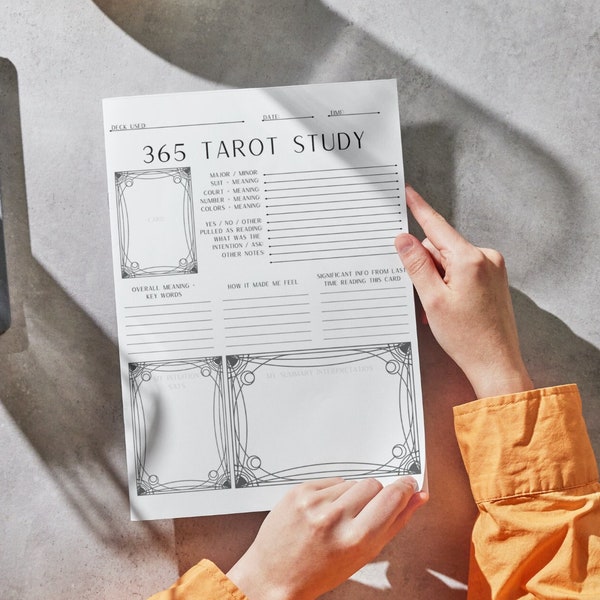 Tarot Worksheet - Etsy