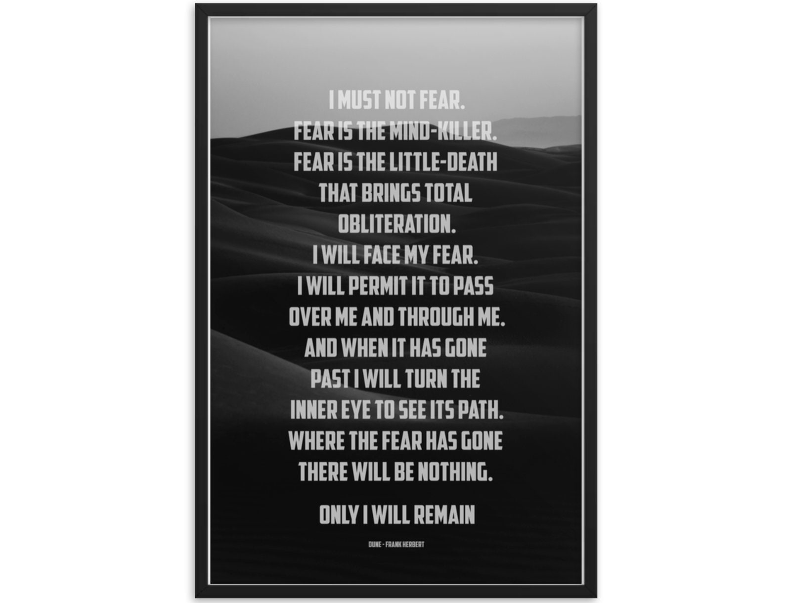 Fear is the Mind Killer Quote Digital Print | Dune | Frank Herbert | - Etsy