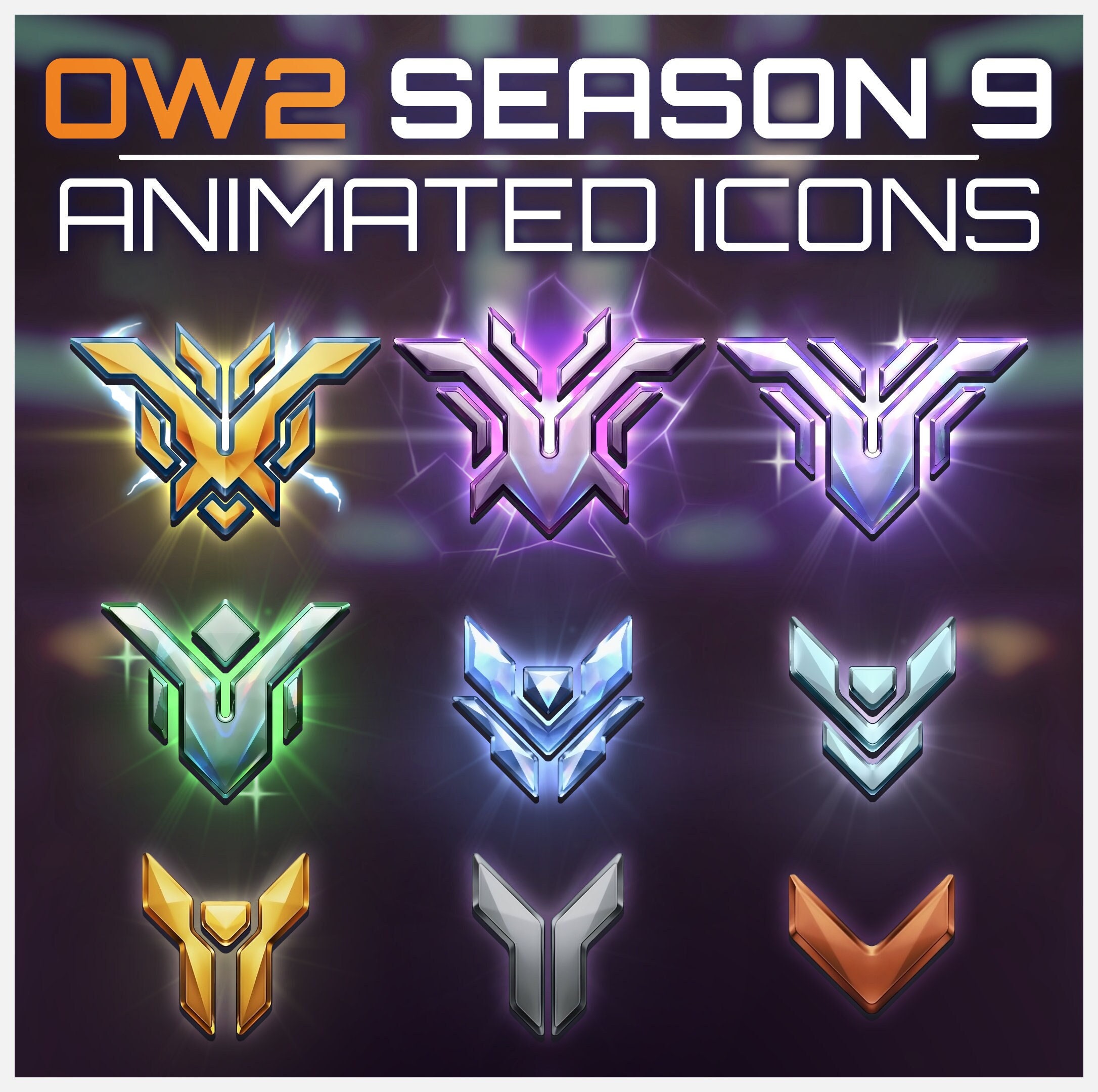 OVERWATCH 2 | New ANIMATED Rank Icons - Twitch/youtube | Obs/streamlabsobs | Overlay - Etsy