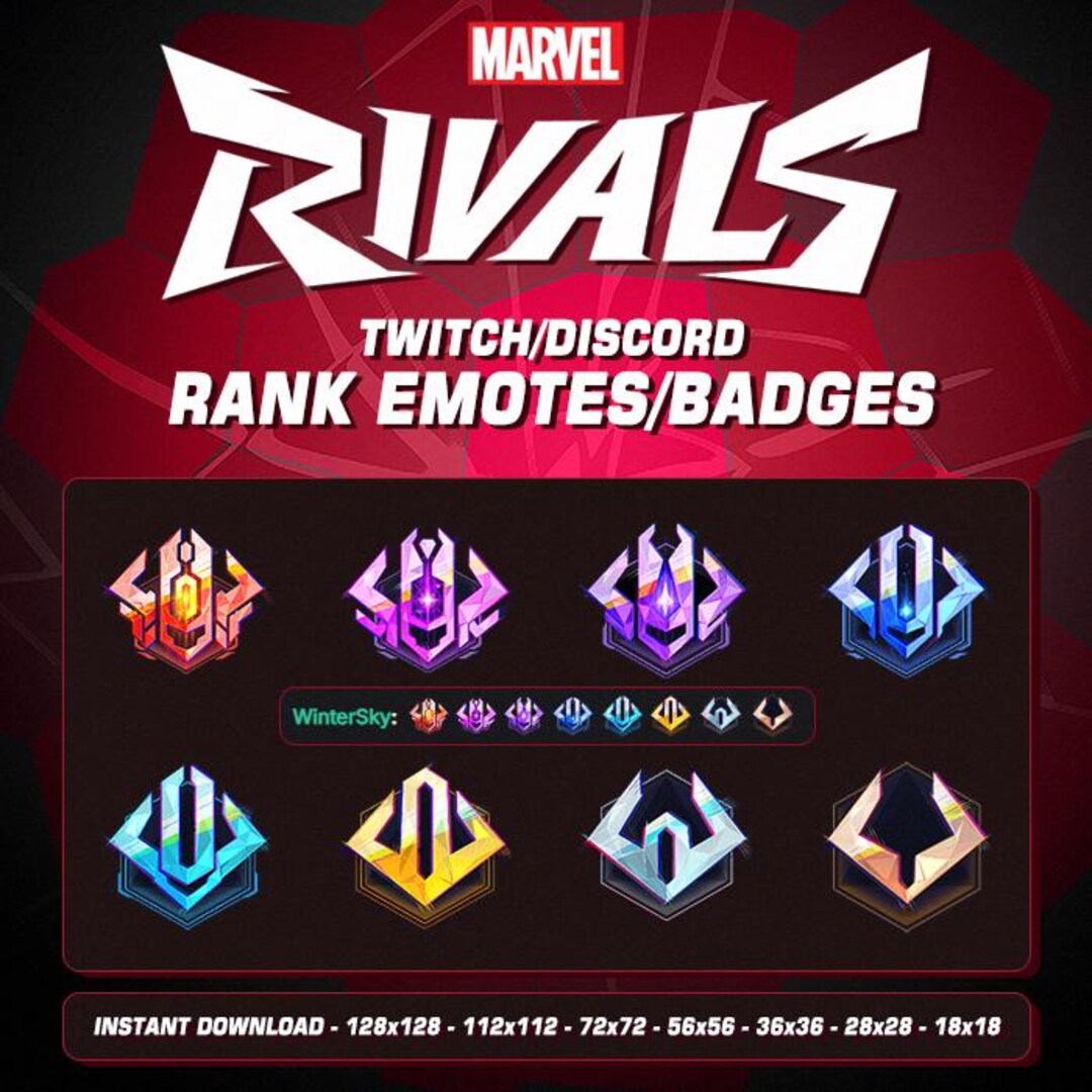MARVEL RIVALS Rank Emotes/badges Twitch/discord - Etsy Australia