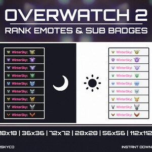 NEW - Overwatch 2 Rank Emotes & Sub Badges - Twitch Badge/emote Sub/bit ...