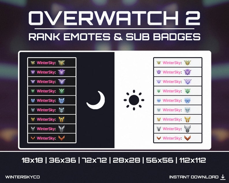 NEW - Overwatch 2 Rank Emotes & Sub Badges - Twitch Badge/emote Sub/bit ...