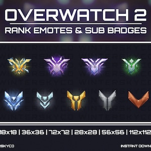 NEW - Overwatch 2 Rank Emotes & Sub Badges - Twitch Badge/emote Sub/bit ...