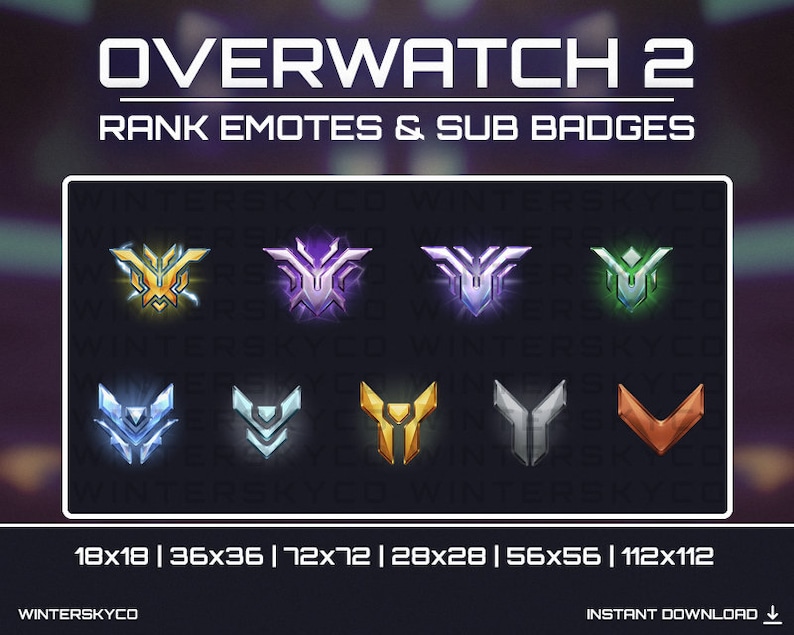 NEW - Overwatch 2 Rank Emotes & Sub Badges - Twitch Badge/emote Sub/bit ...