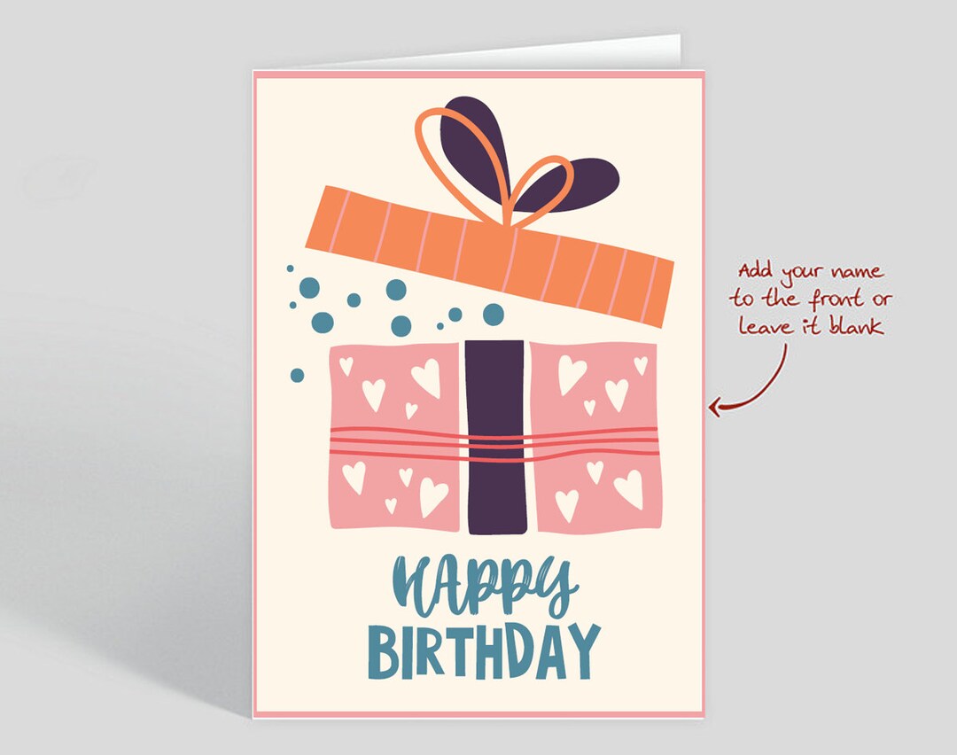 Happy Birthday Printable Card / Instant Download PDF / Template - Etsy