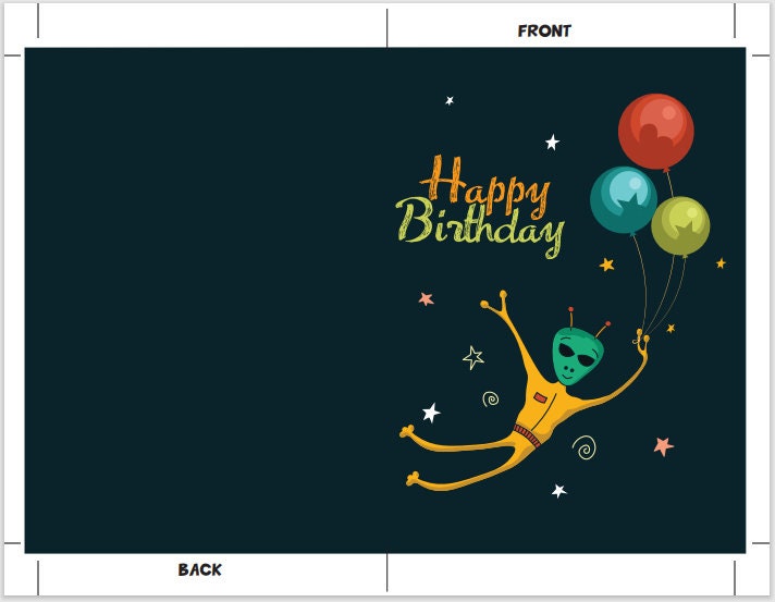 Happy Birthday Printable Card / Instant Download PDF / Card Template - Etsy