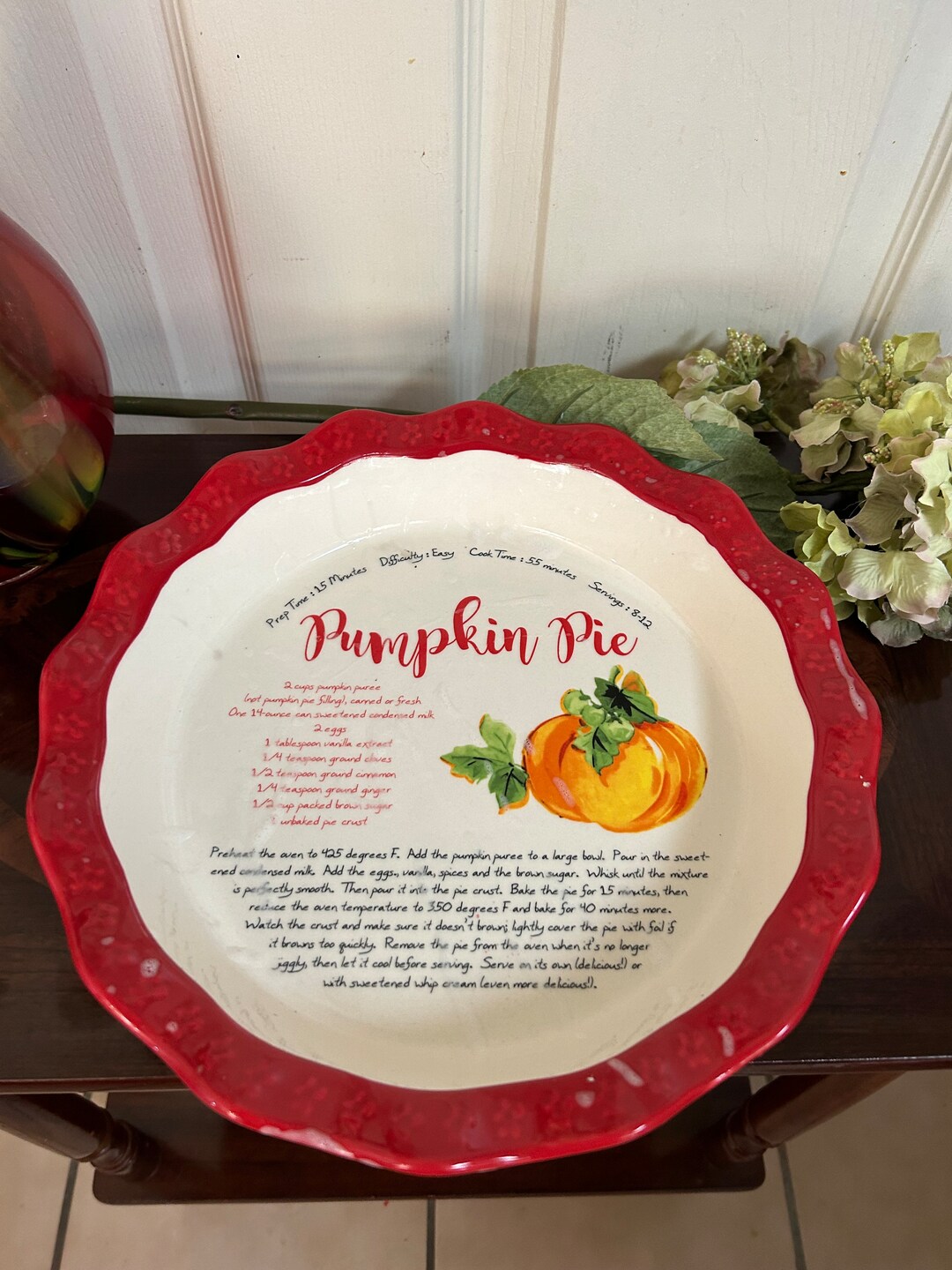 The Pioneer Woman Pumpkin Pie Ceramic Stoneware Plate Dish - Etsy