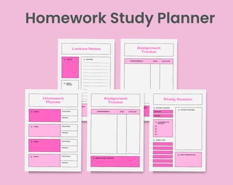 Study Planner Printable Planner Exams & Assignments Study - Etsy