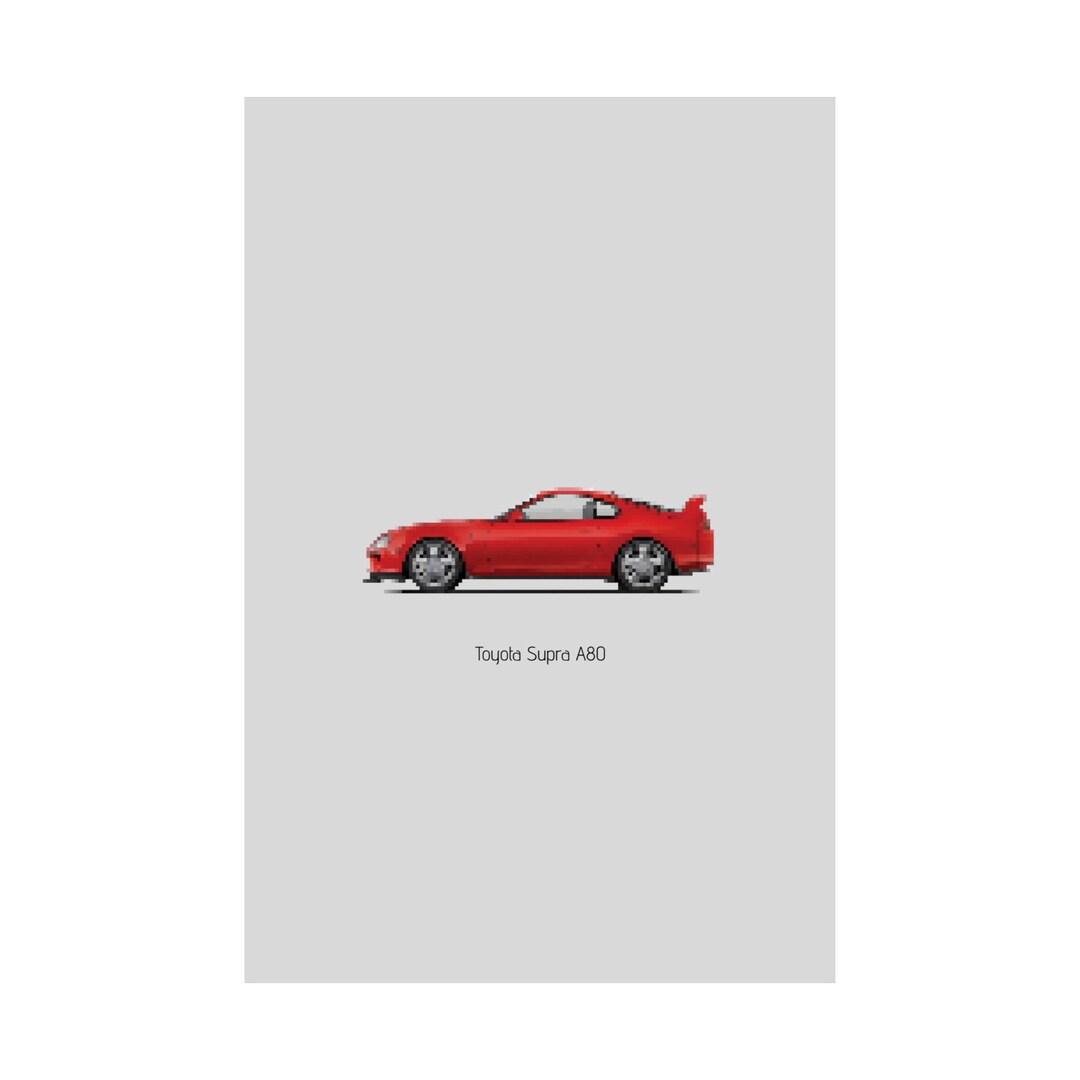 Toyota Supra A80 Pixel Art Poster - Etsy