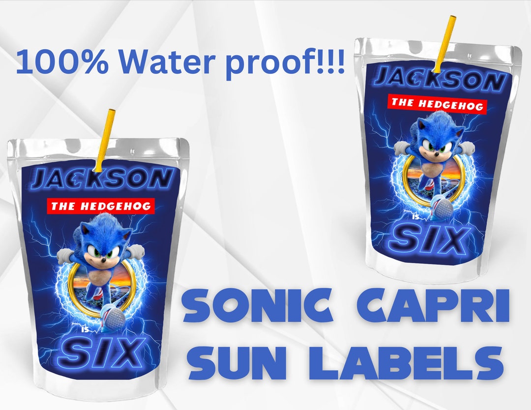 Sonic Capri Sun Labels, Capri Sun Labels, Custom Labels, Birthday Party ...