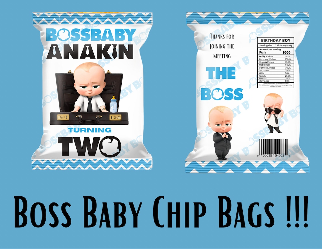Boss Baby Chip Bags, Chip Bags, Boss Baby Birthday Party - Etsy