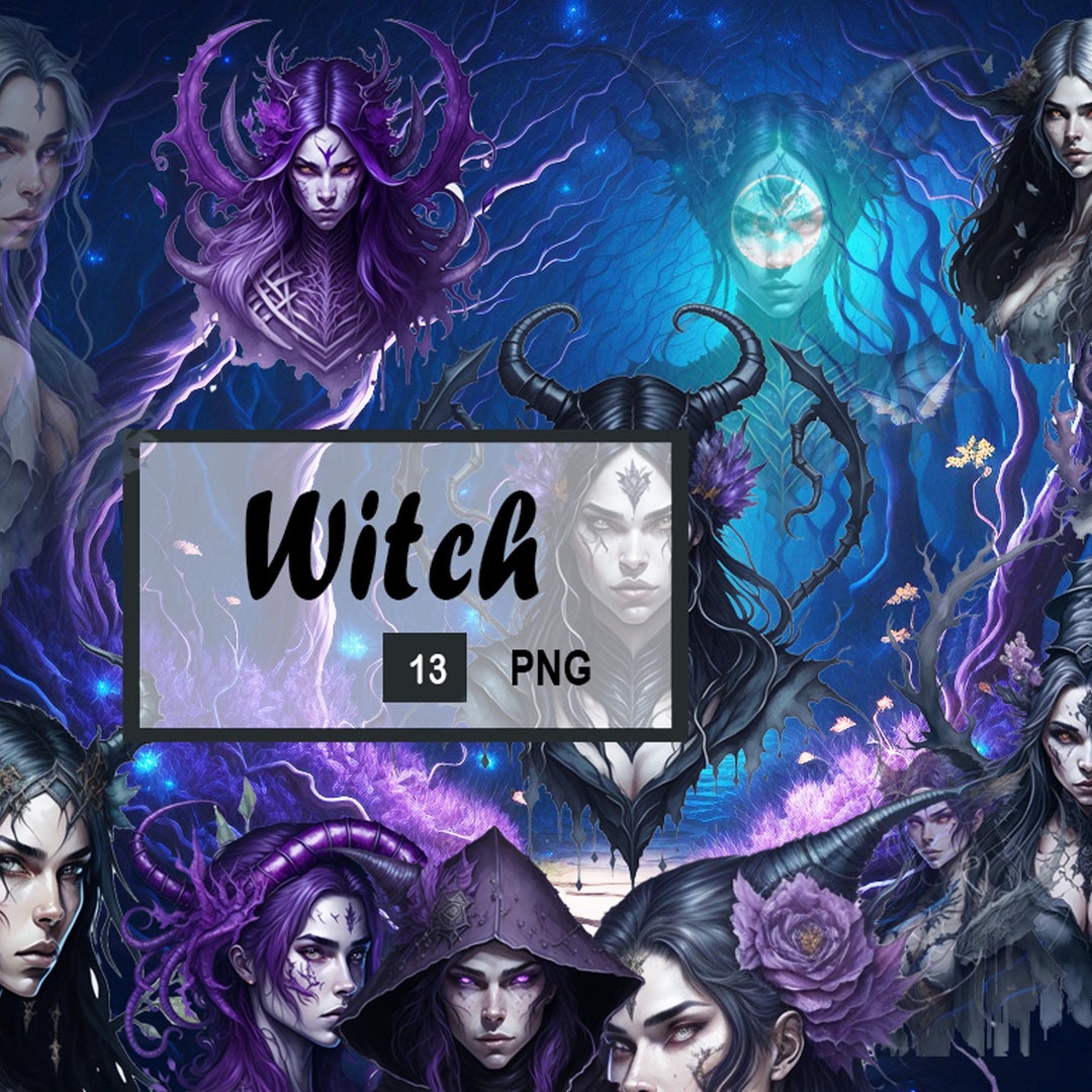 Witch Clipart PNG Set 13 Witch Clipart Magic Commercial Use - Etsy