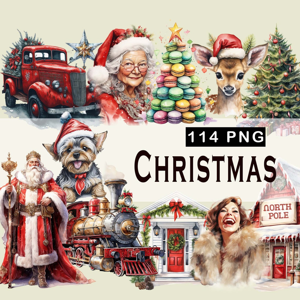 114 Cozy Christmas Clipart Christmas Tree Holiday PNG - Etsy