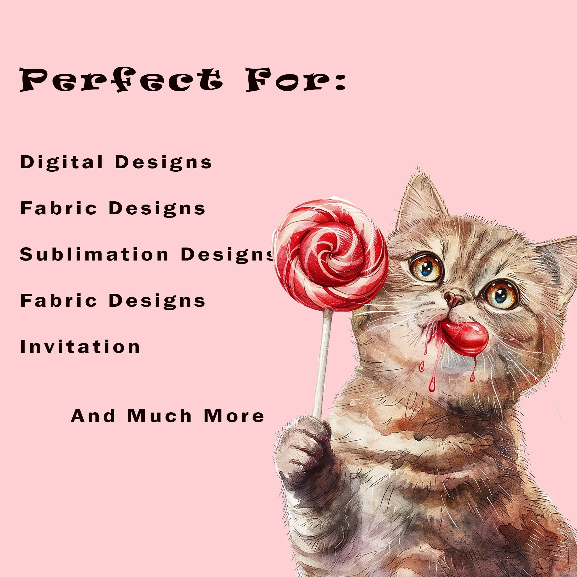 18 Funny Cyte Cat Clipart PNG Whimsical Cats Kitten Sublimation Clip ...