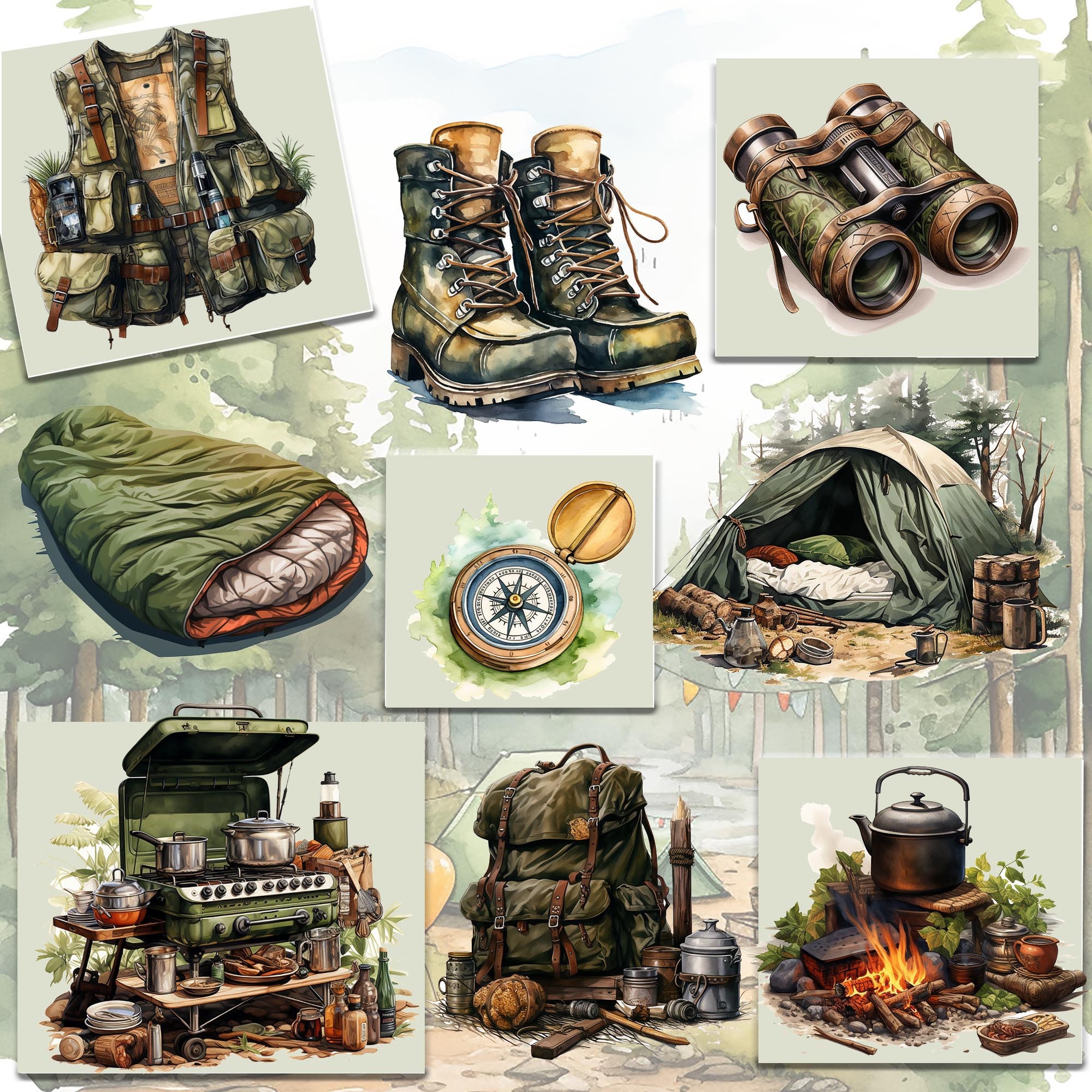 Hunting Clipart Bundle Set | Deer, Duck and Target | Transparent PNG ...