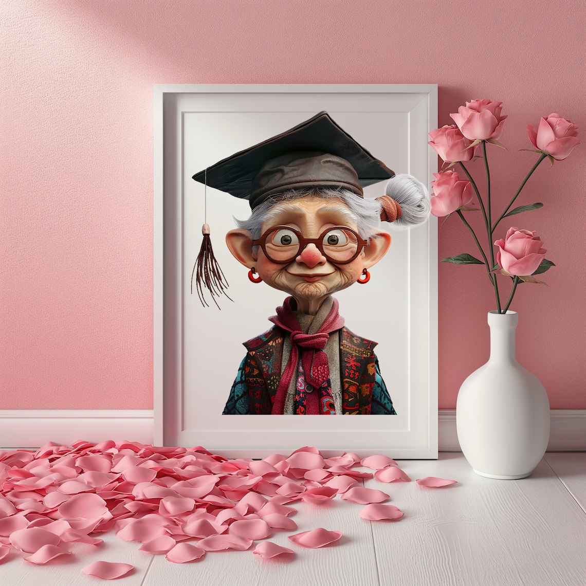 Quirky Old Ladies Graduation Clipart | Funny Old People | Cheerful Old ...