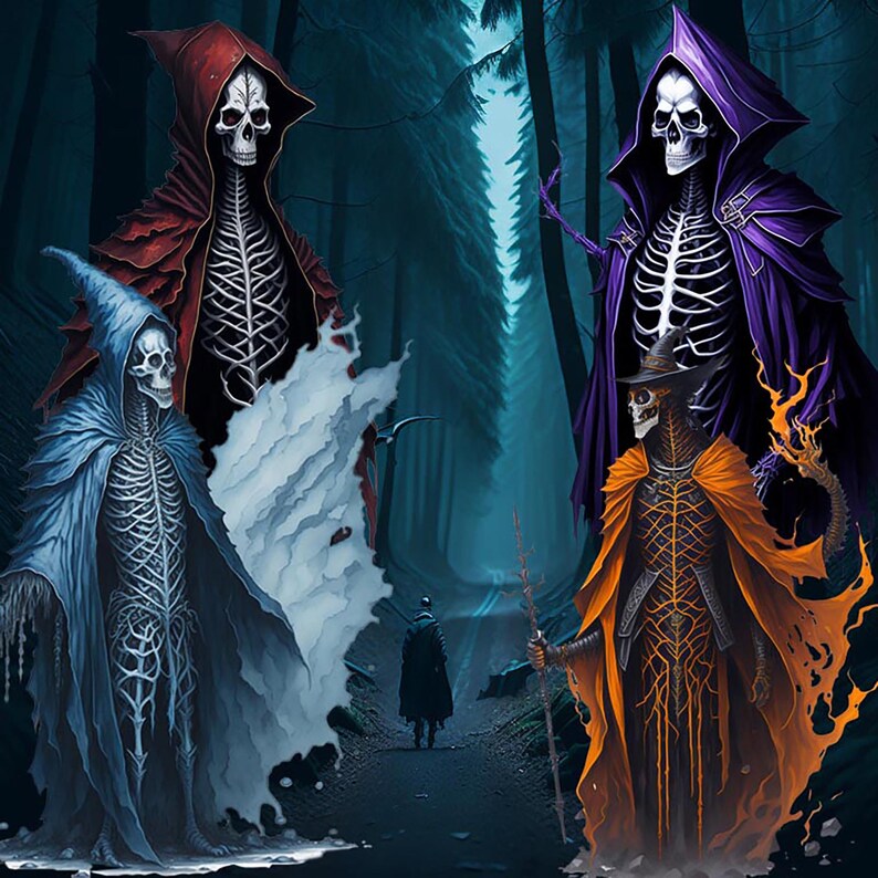 12 Skeleton Witch Clipart PNG Set Skelton Bundle Magic - Etsy