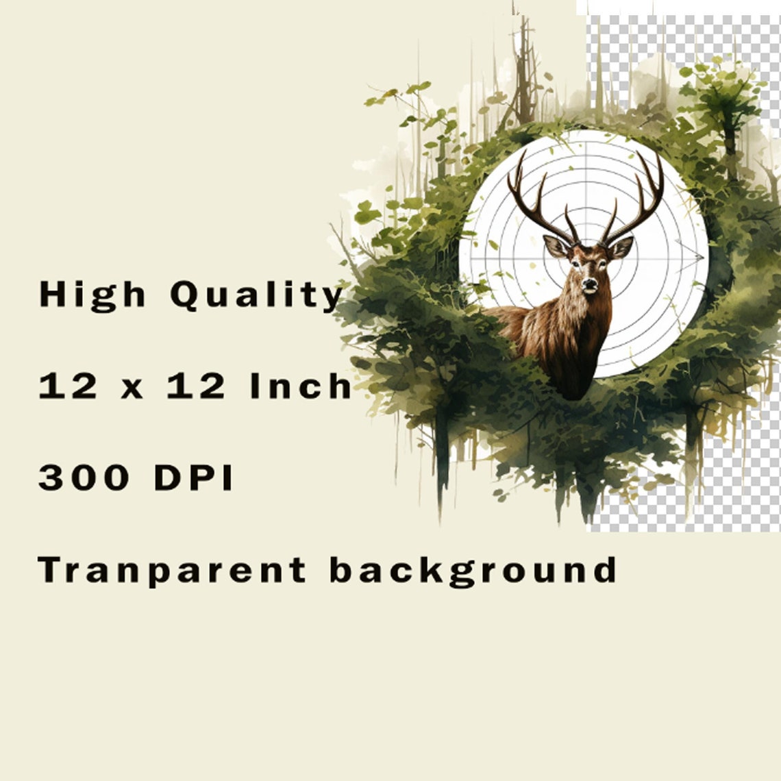Hunting Clipart Bundle Set | Deer, Duck and Target | Transparent PNG ...