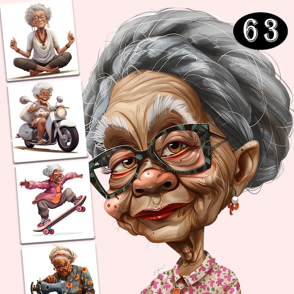 Old Black Woman Clipart - Etsy