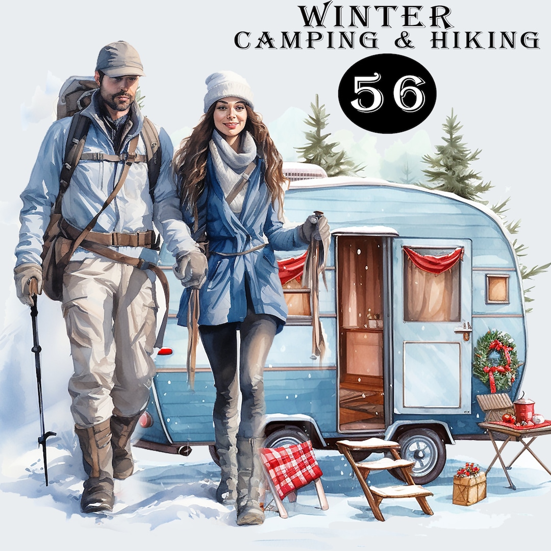 56 Winter Hiking Camping Clipart Hiking & Camping Sublimation - Etsy