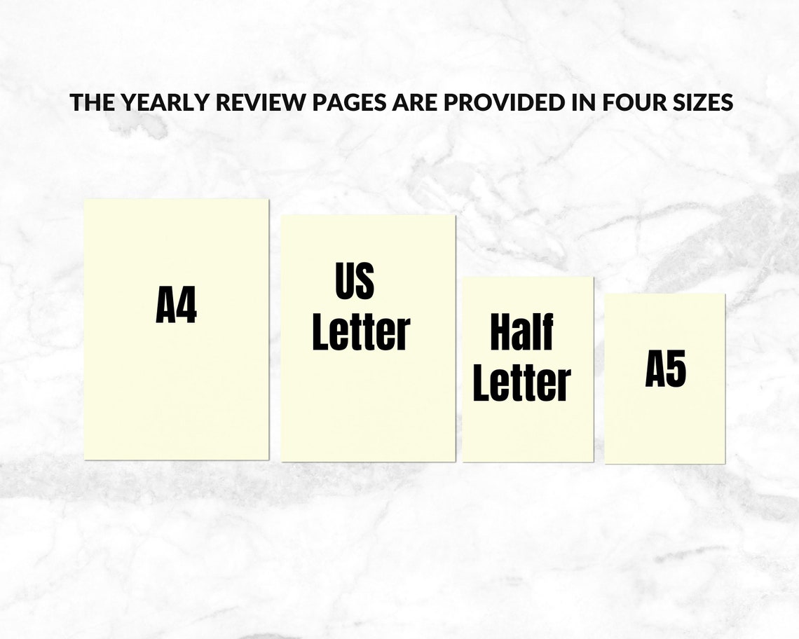 Yearly Review Yearly Planner, Printable and Fillable Annual Reflection ...
