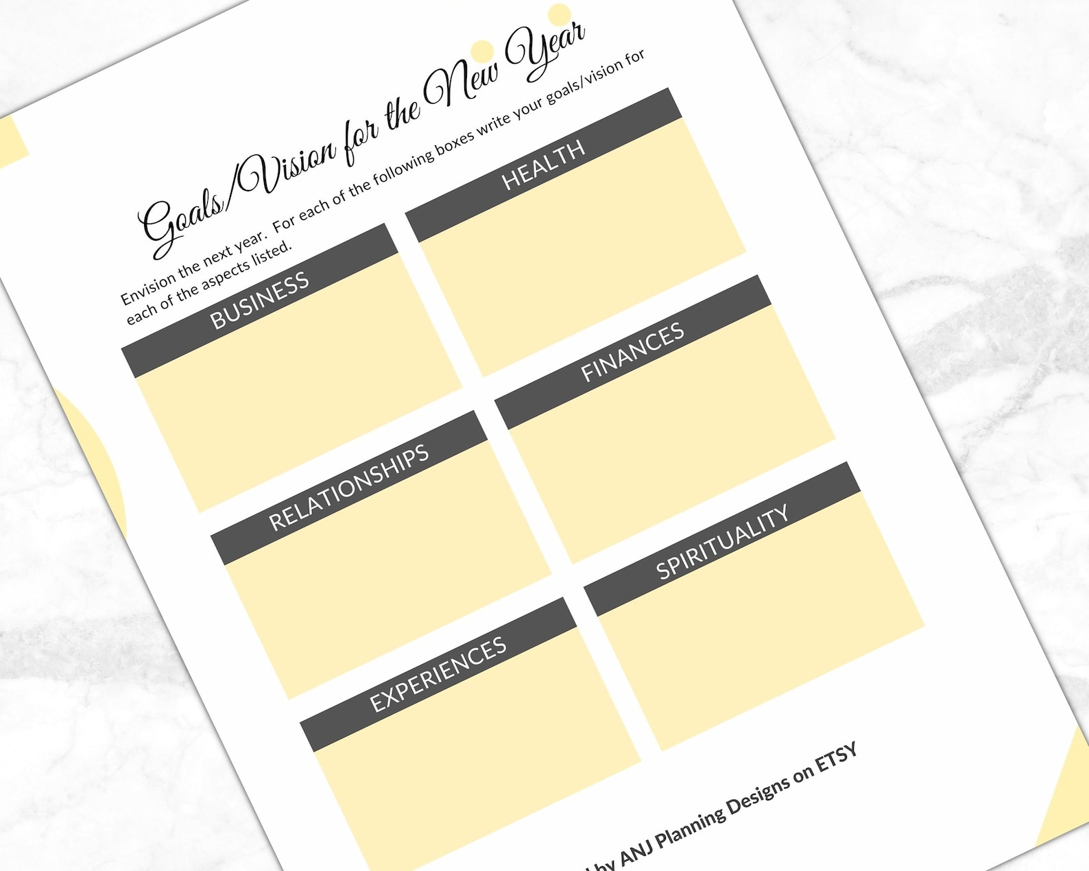 Yearly Review Yearly Planner, Printable and Fillable Annual Reflection ...