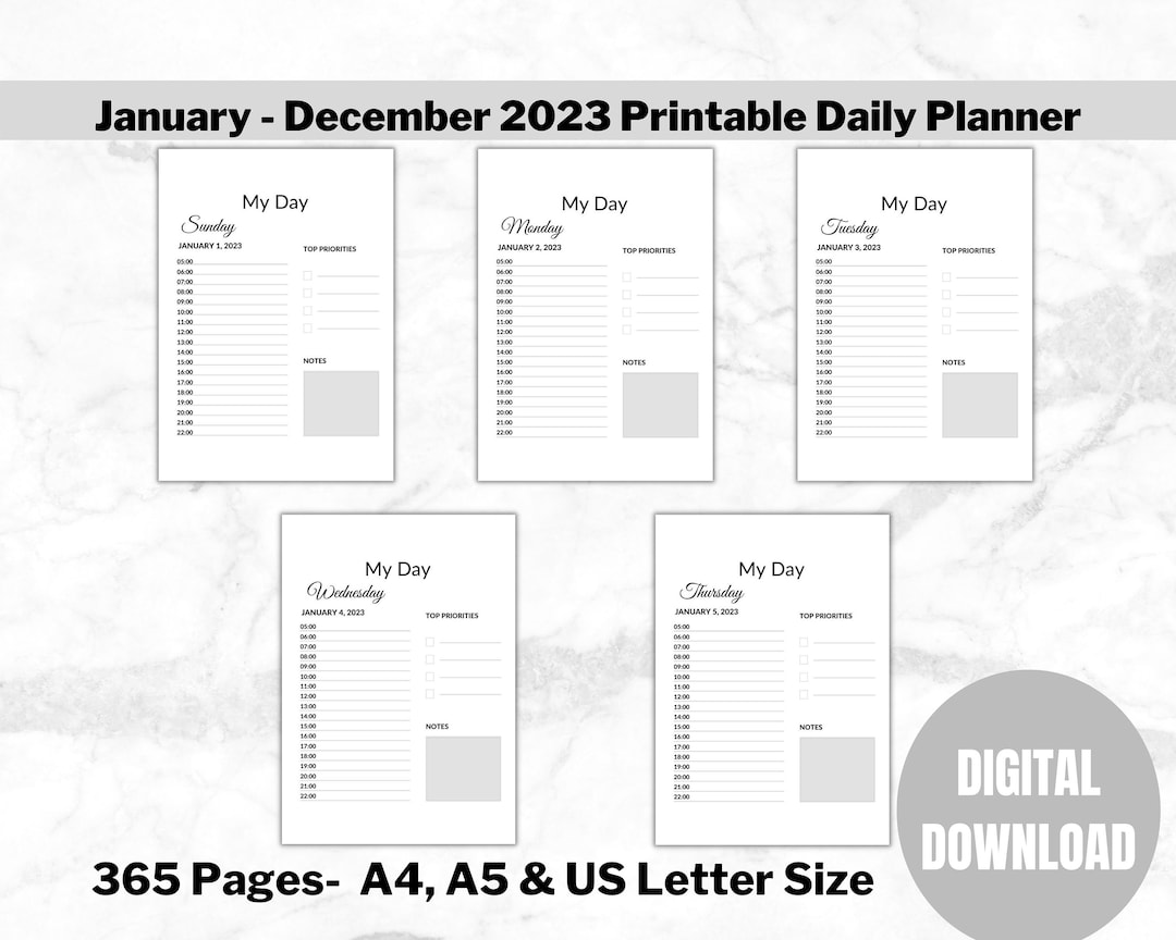 2023 Printable Daily Planner for Work/personal Purposes, 365 Planner ...