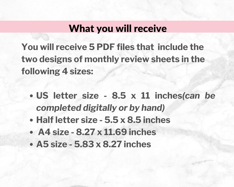 Monthly Review Printable And Fillable Planner Insert Monthly Summary