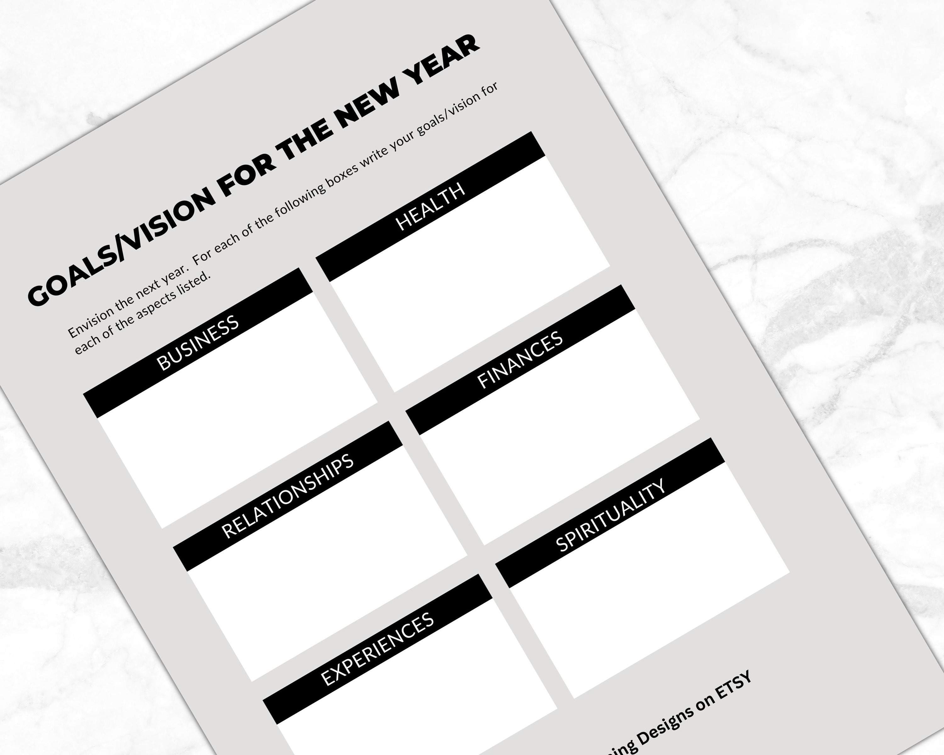 Yearly Reviewyearly Planner, Printable Annual Reflection Template, New ...