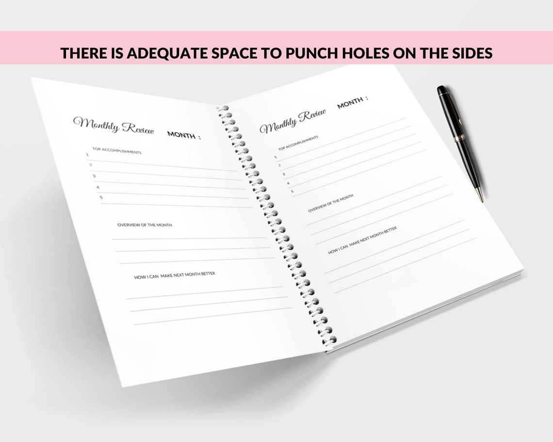 Monthly Review Printable And Fillable Planner Insert Monthly Summary