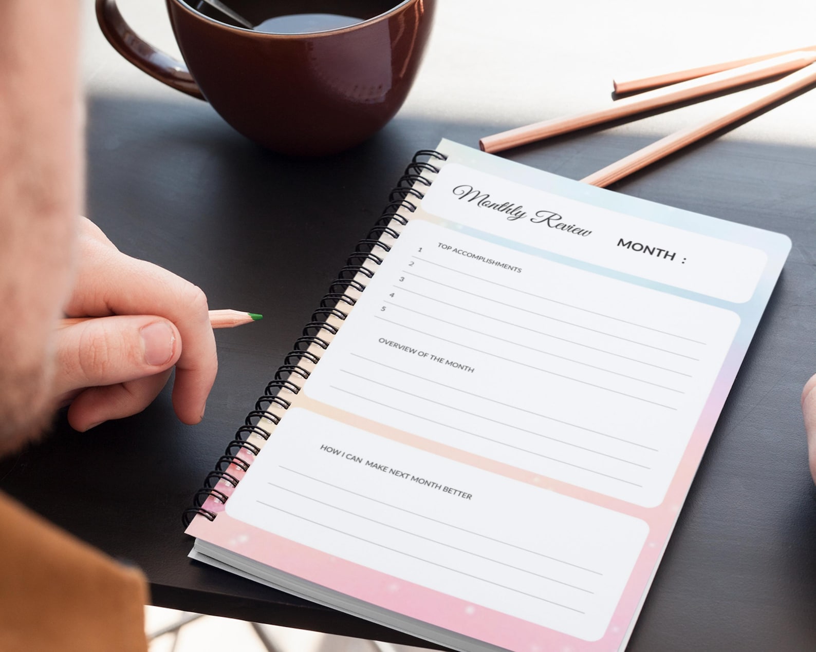 Monthly Review-printable and Fillable Planner Insert, Monthly Summary ...