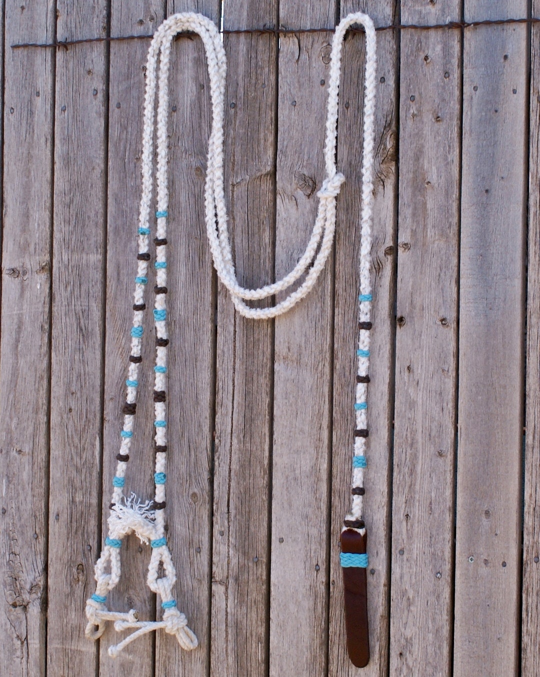 Hand-braided Nylon Ranch Rope Romal Rein Extra Long 60 Long Reins ...