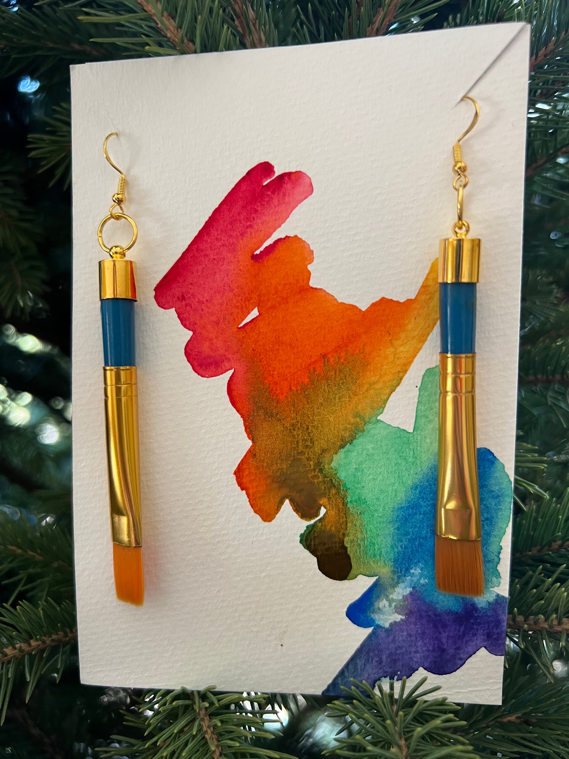 Handmade and Upcycled Paintbrush Earrings! Unique Earrings for Artists ...