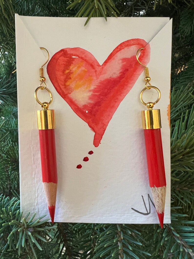 Handmade, Upcycled Colored Pencil Earrings! Artsy, Unique Earrings for ...
