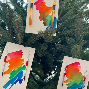 Handmade and Upcycled Paintbrush Earrings! Unique Earrings for Artists ...