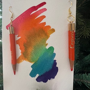 Handmade, Upcycled Colored Pencil Earrings! Artsy, Unique Earrings for ...