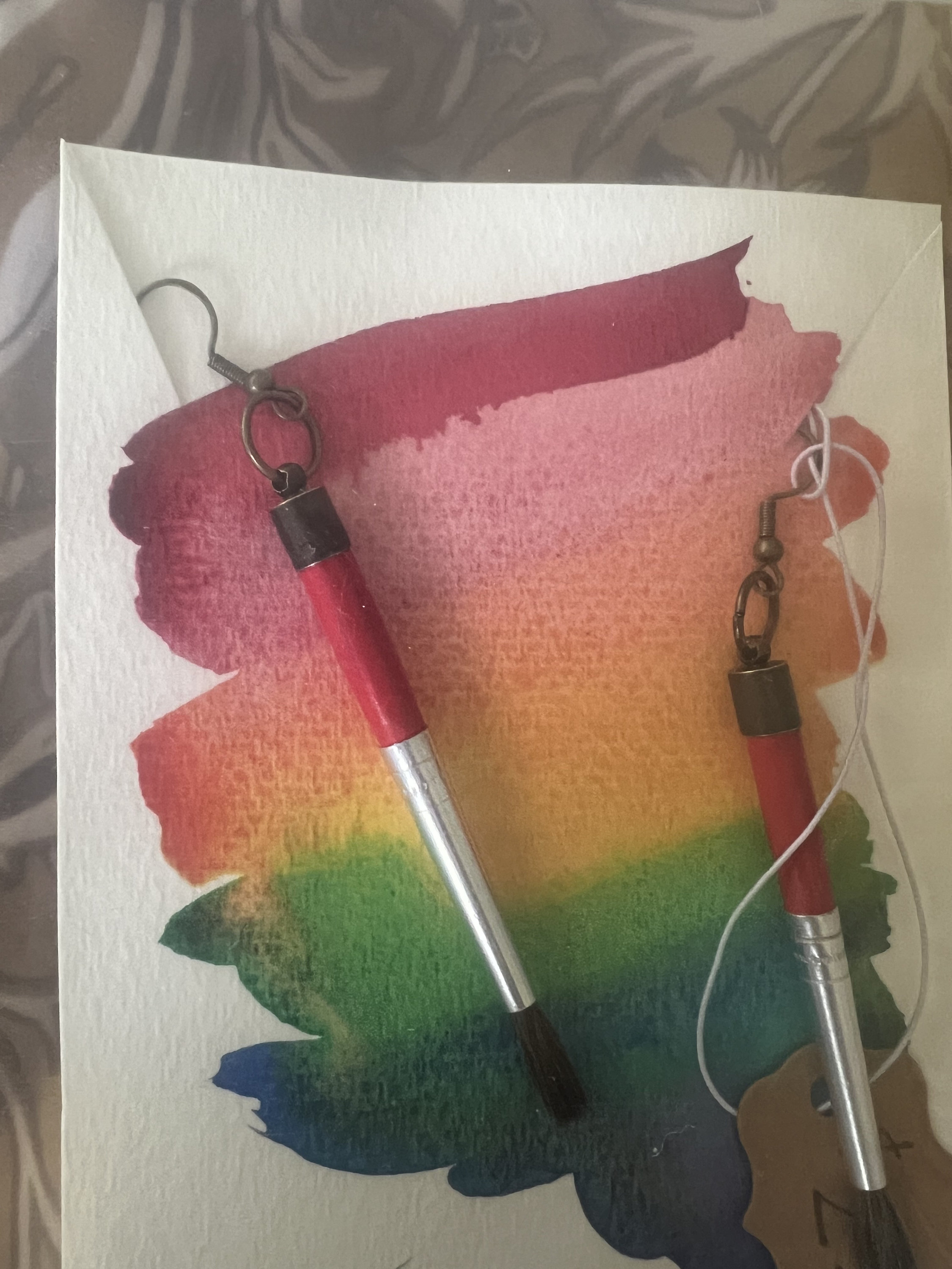 Handmade and Upcycled Paintbrush Earrings! Unique Earrings for Artists ...