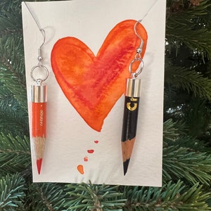 Handmade, Upcycled Colored Pencil Earrings! Artsy, Unique Earrings for ...