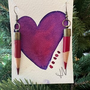 Handmade, Upcycled Colored Pencil Earrings! Artsy, Unique Earrings for ...
