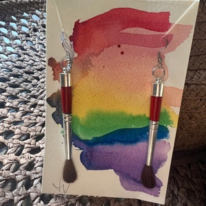 Handmade and Upcycled Paintbrush Earrings! Unique Earrings for Artists ...